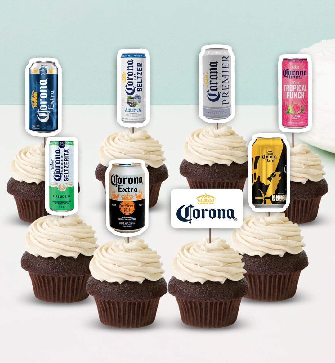 Instant Download Corona Cupcake Toppers Corona Birthday Cake Toppers ...