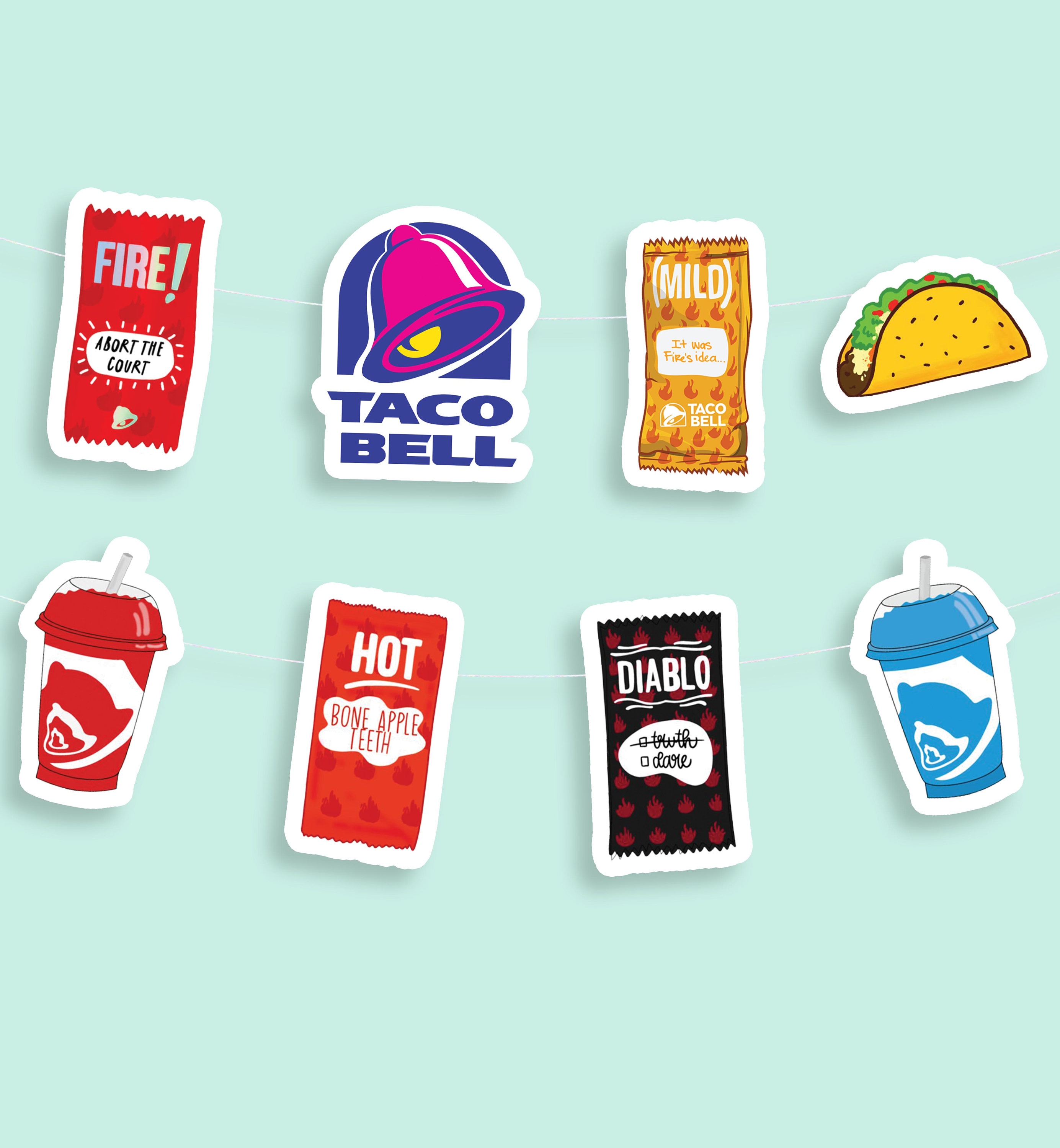 Taco Bell Banner Taco Bell Themed Party Taco Bell Bunting Taco Bell ...