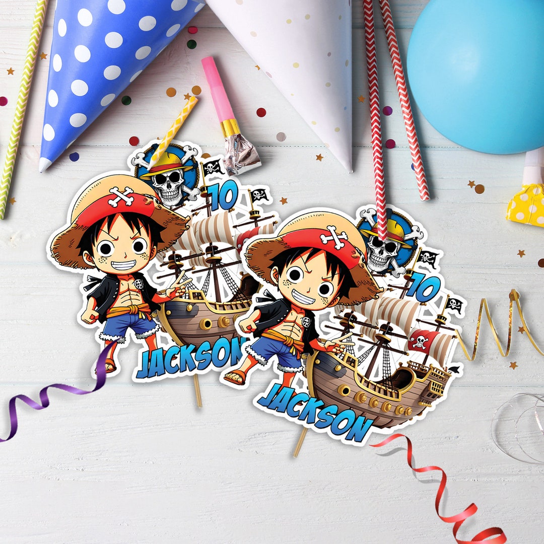 Printable Anime Pirate Cake Toppers Pirate Team Birthday Party ...