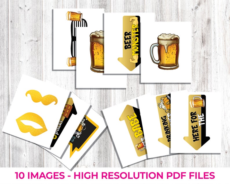 Printable Party Photo Booth Props Beer Photo Props Birthday Party Photo ...
