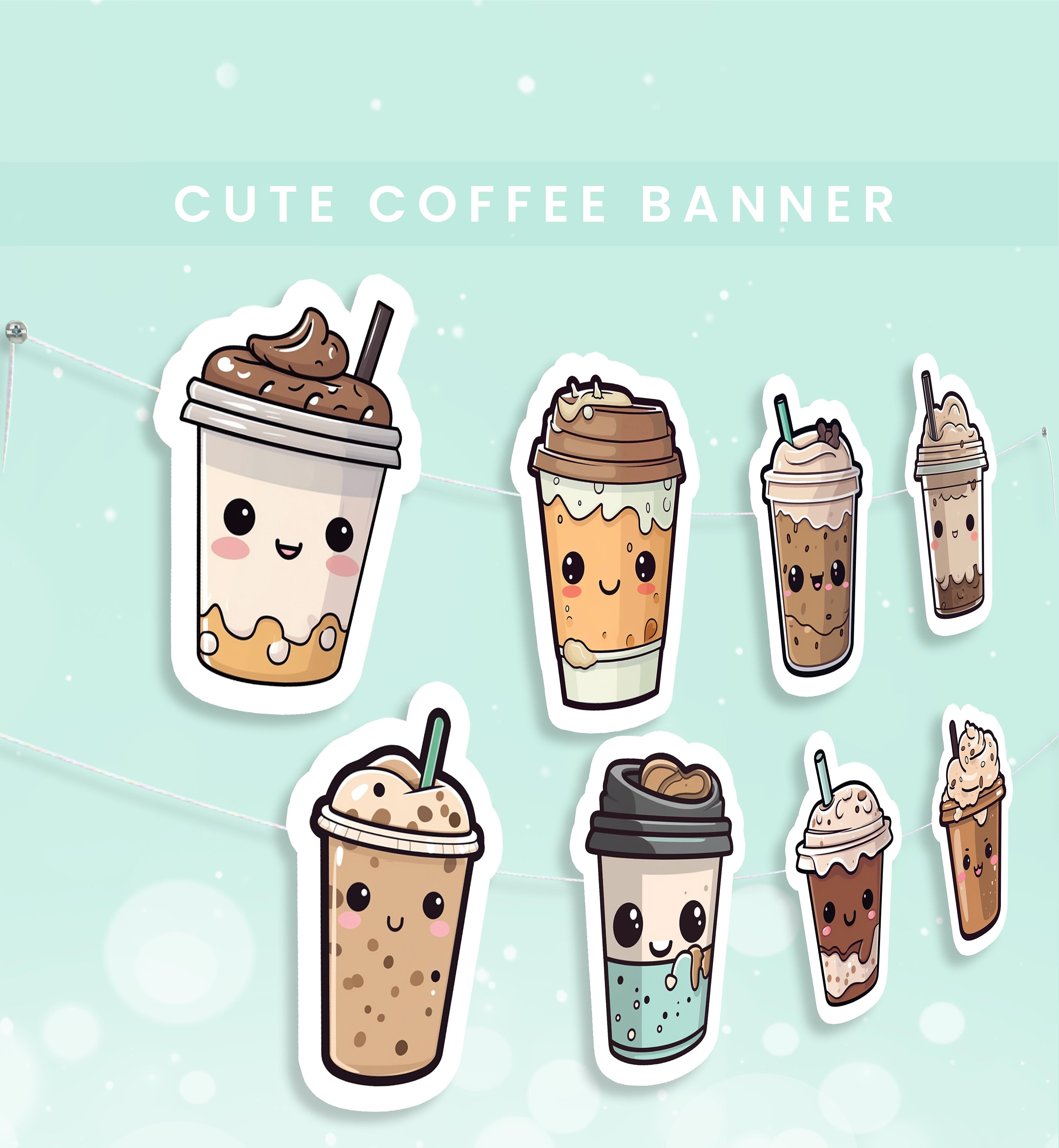 Cute Coffee Banner | Coffee Themed Party | Cute Coffee Bunting | Coffee ...