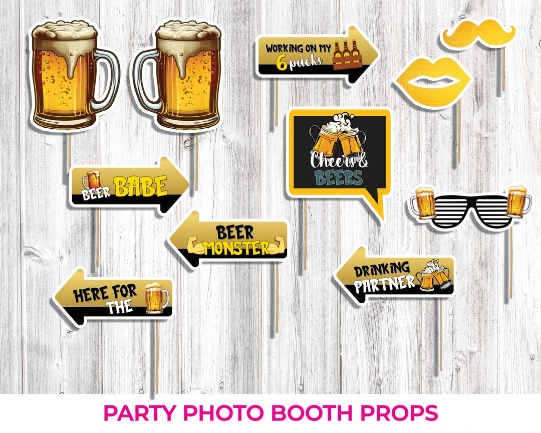 Printable Party Photo Booth Props | Beer Photo Props Birthday Party ...