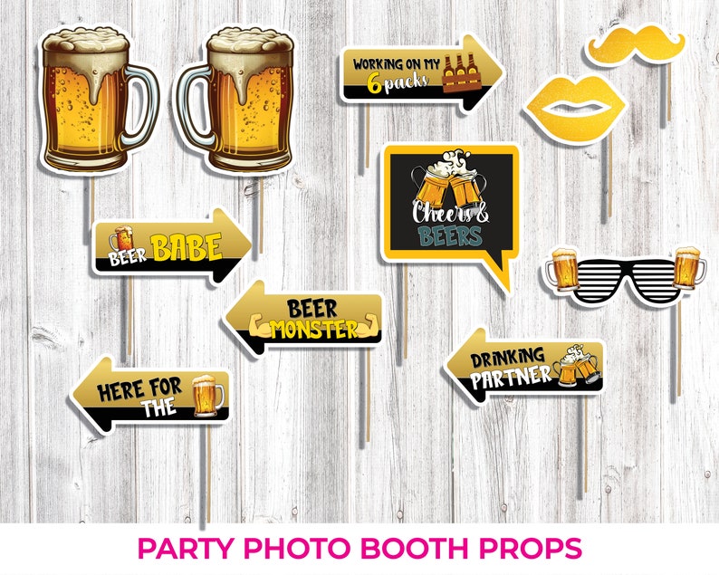 Printable Party Photo Booth Props Beer Photo Props Birthday Party Photo ...