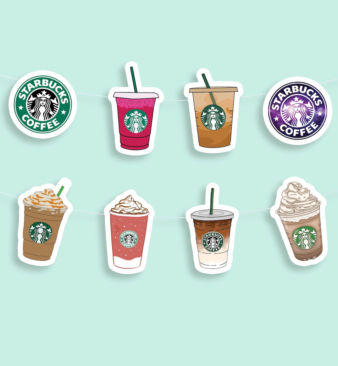 Starbucks Banner Starbucks Themed Party Starbucks Bunting Starbucks ...
