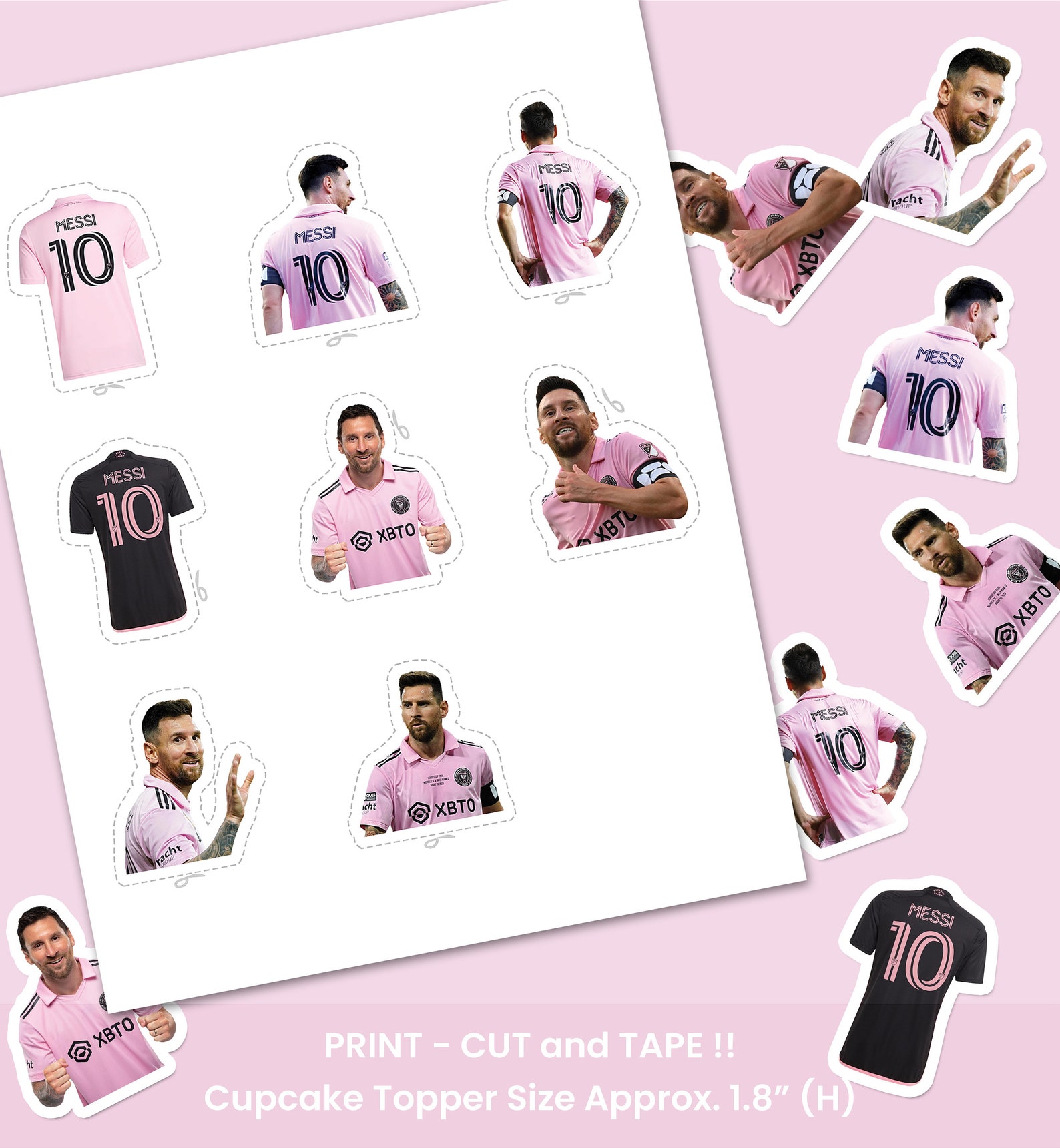 Instant Download Messi Cupcake Toppers Messi Birthday Cake Toppers ...