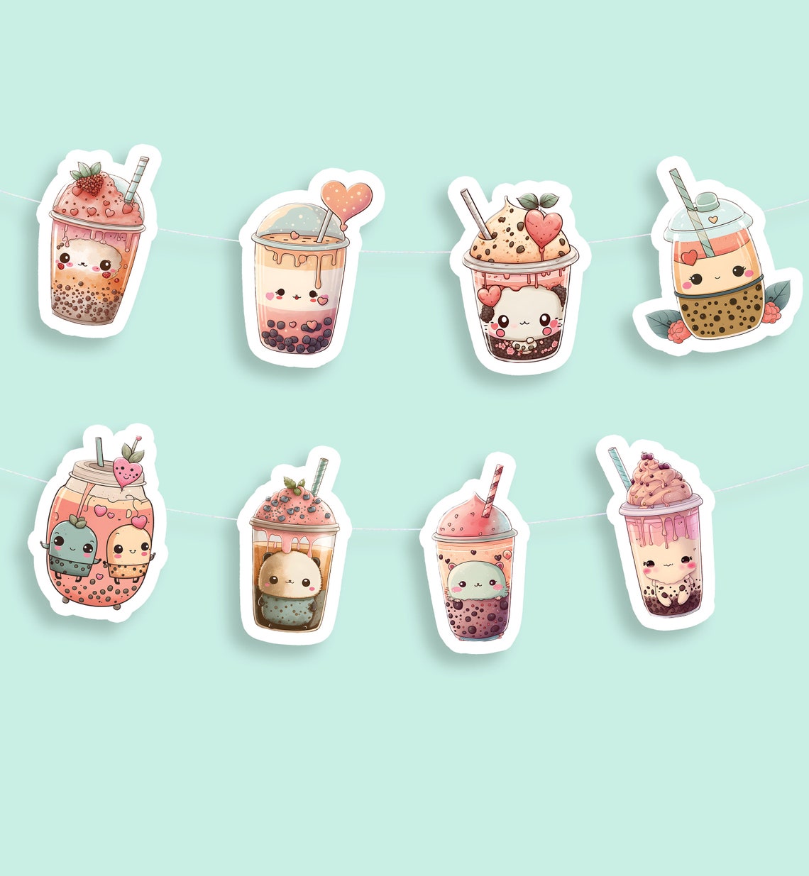 Boba Banner Bubble Tea Themed Party Boba Lovers Bunting Boba Themed ...