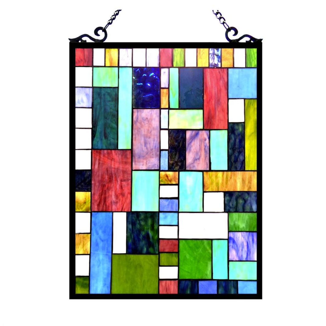 Tiffany-glass Rectangle Window Panel 18x24 | Stained Glass Window ...