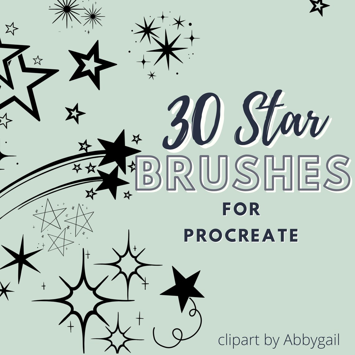30 Procreate Star Brush | Star Stamp Brushes | Procreate Stamp Set ...