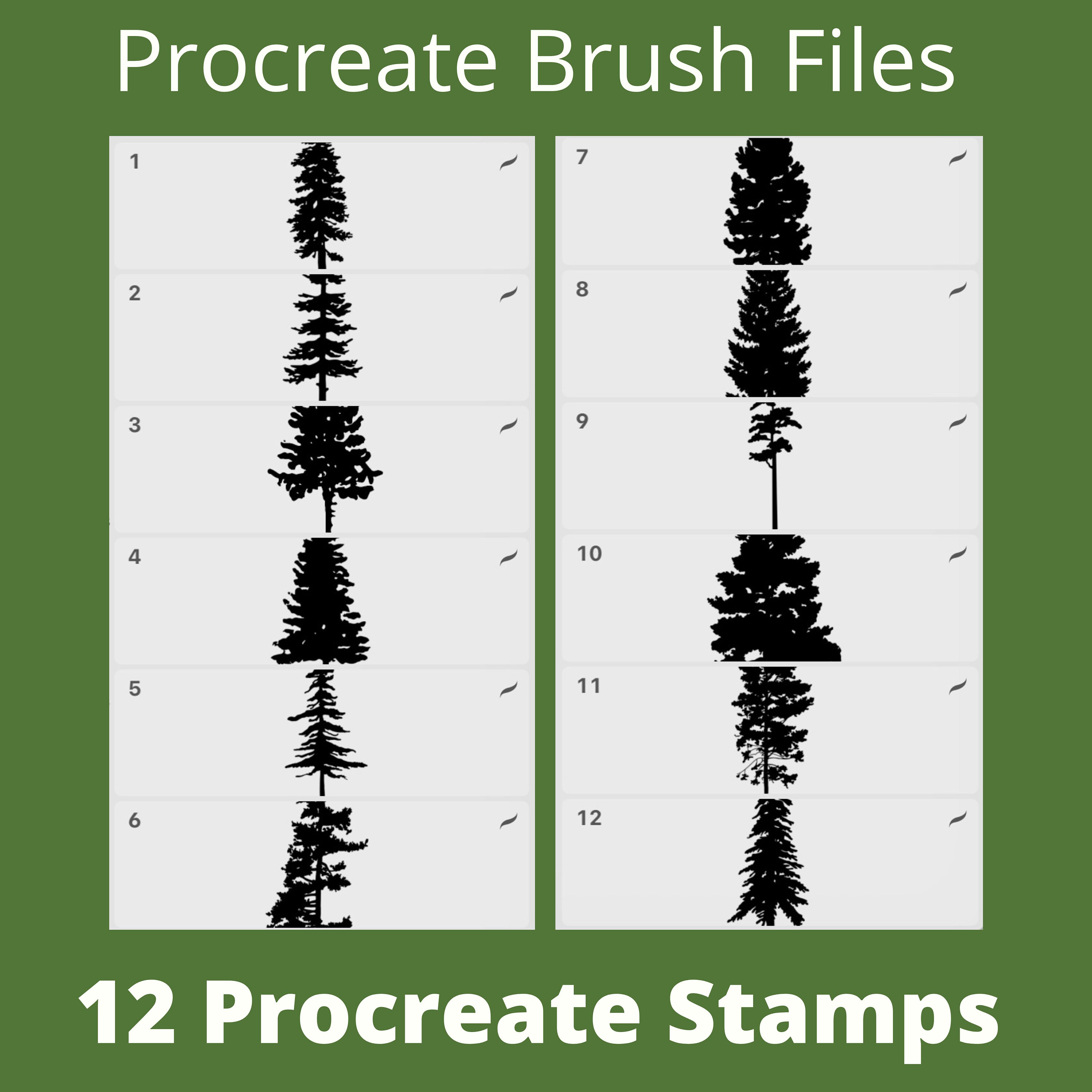 12 Procreate Tree Brush | Procreate Brush | Tree Stamp | Procreate Tree ...