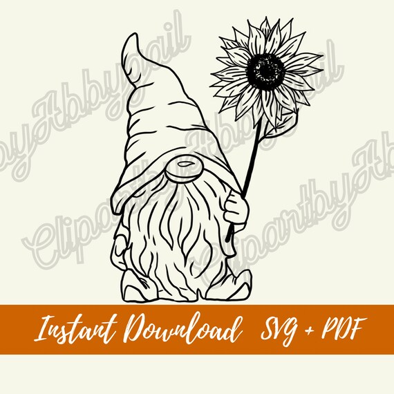 Gnome With Sunflower Gnome Svg Fall Gnome Autumn Gnome - Etsy