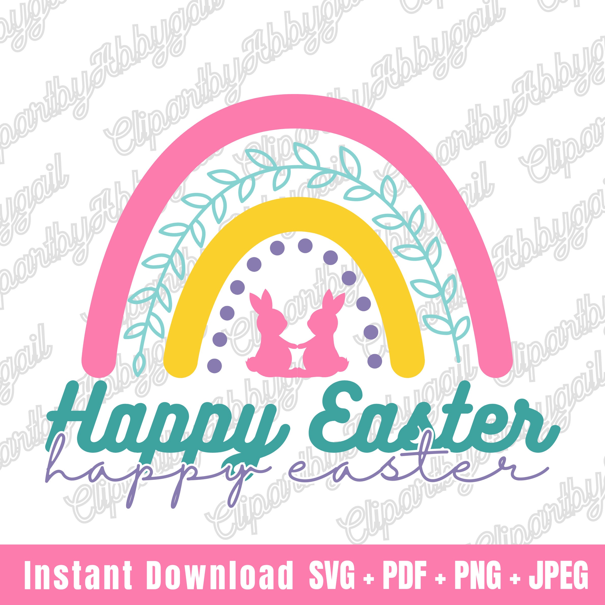 Happy Easter Rainbow Svg | Easter Svg | Bunny Svg | Easter Svg for Kids ...