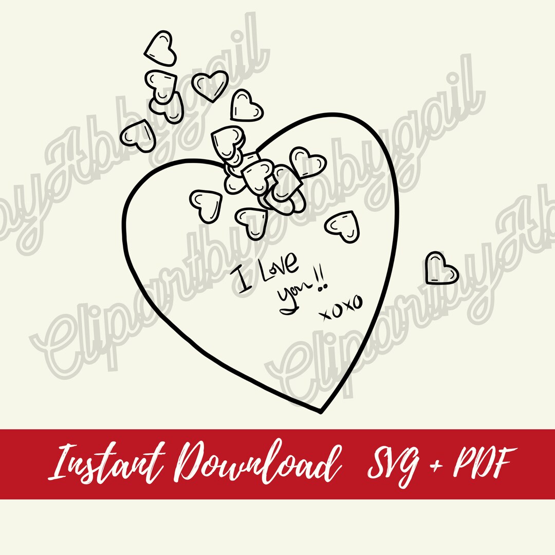 Heart Love Note Svg Valentines Day Svg Love Svg Heart Svg Valentines
