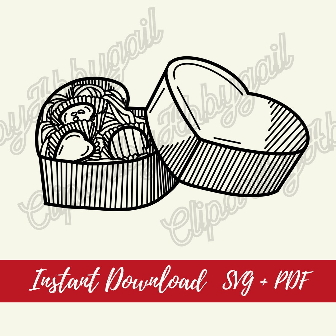 Heart Shaped Chocolate Box Svg | Valentine’s Day Svg | Love Svg | Heart ...