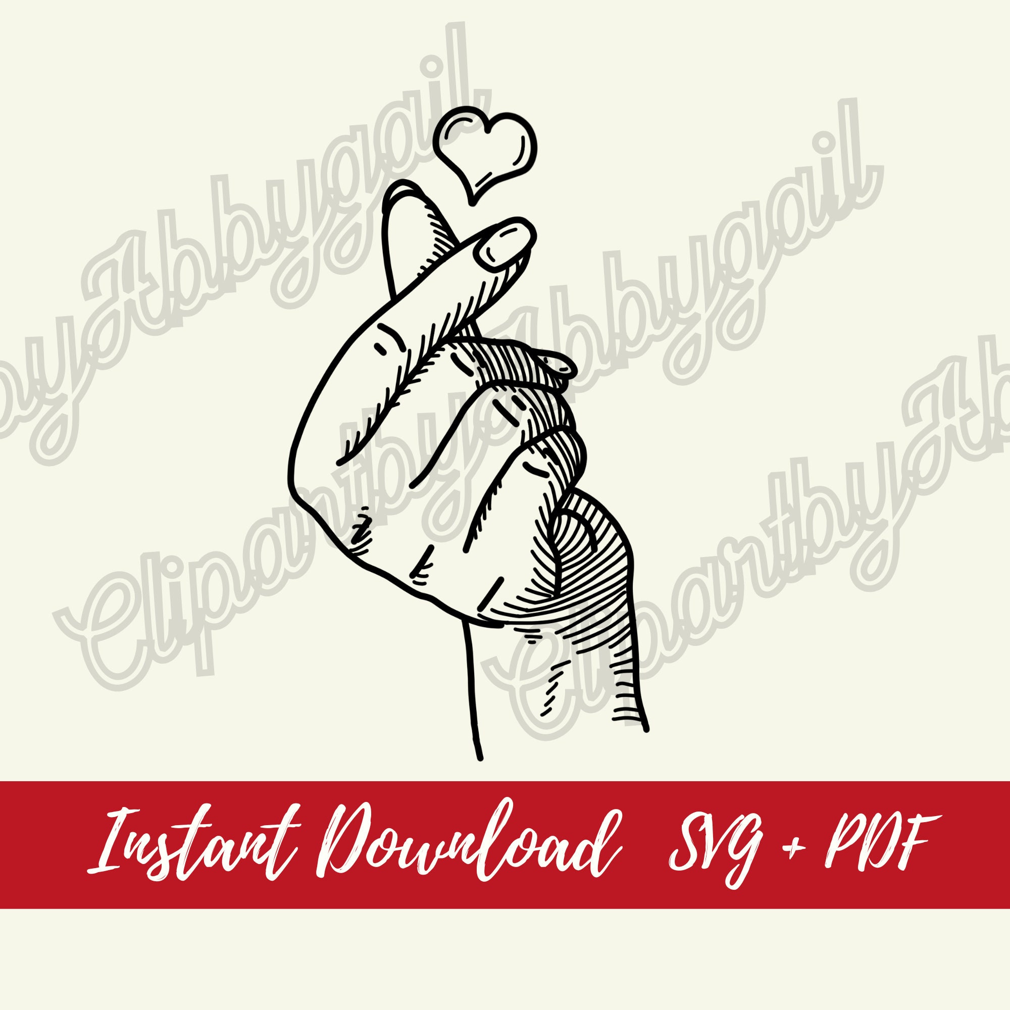 Korean Finger Heart Svg Valentines Day Svg Love Svg Heart Svg ...