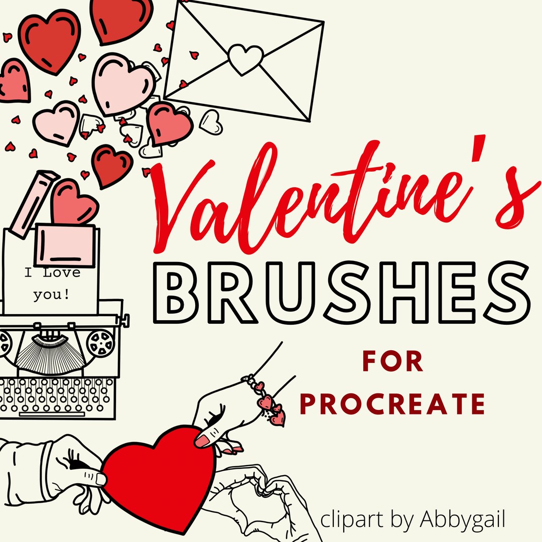 Procreate Valentine’s Brushes | Procreate Lovey Stamps | Valentines ...