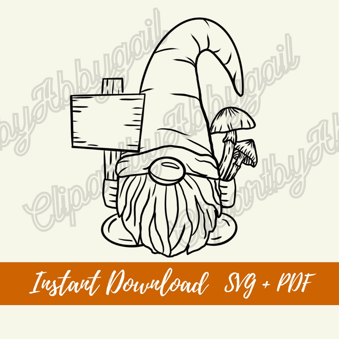Gnome With Sign | Gnome Svg | Fall Gnome | Autumn Gnome Svg | Gnome ...
