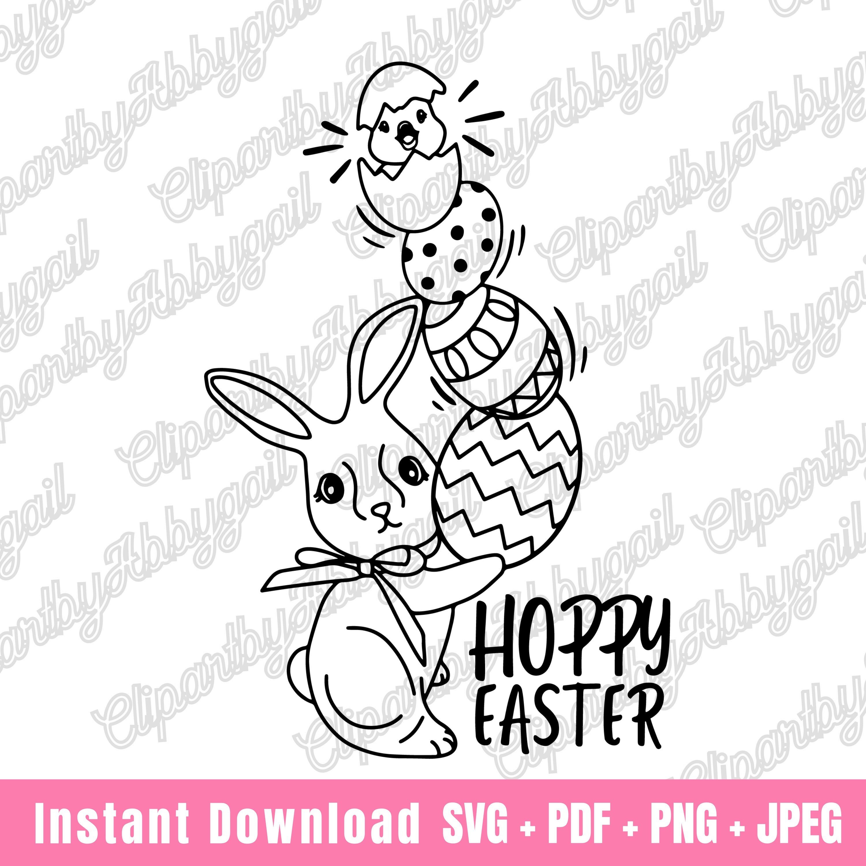 Hoppy Easter Bunny Svg Easter Bunny Svg Easter Graphics Svg Easter ...