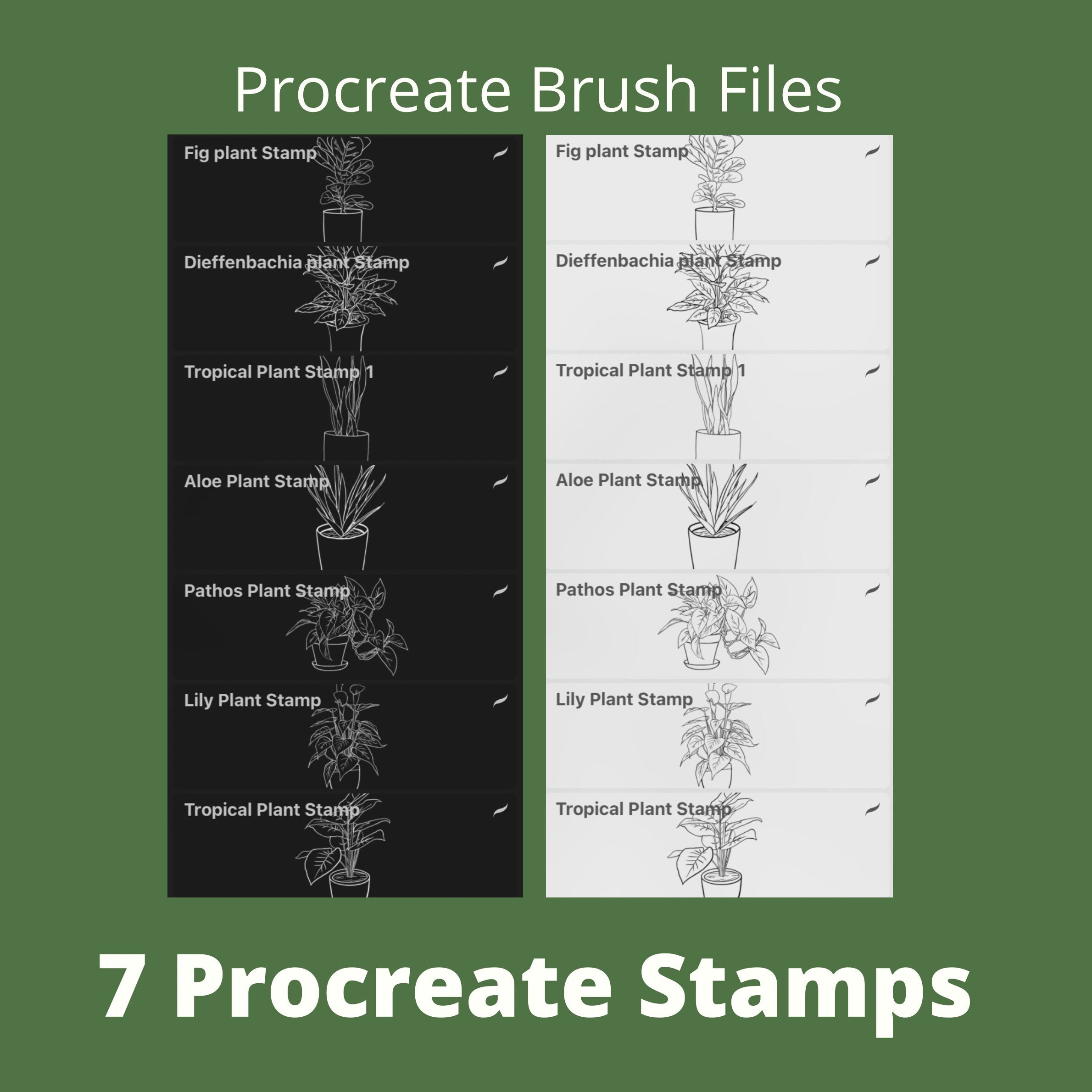 Procreate Plant Brush | Procreate Sketch Brush | House Plant Stamp ...
