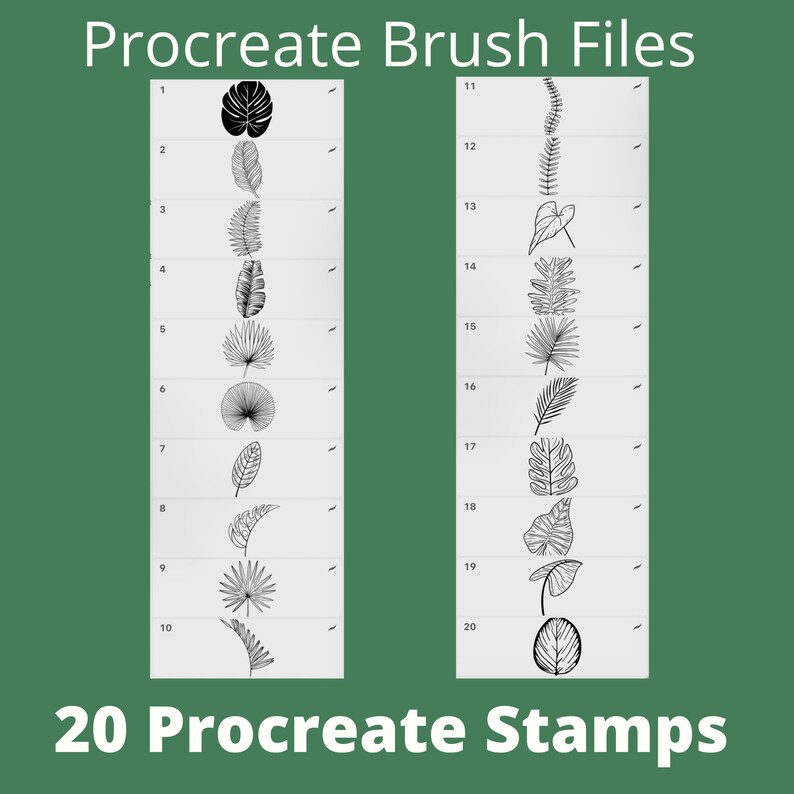 20 Procreate Tropical Leaf Brush | Procreate Sketch Brush | Plant Stamp ...