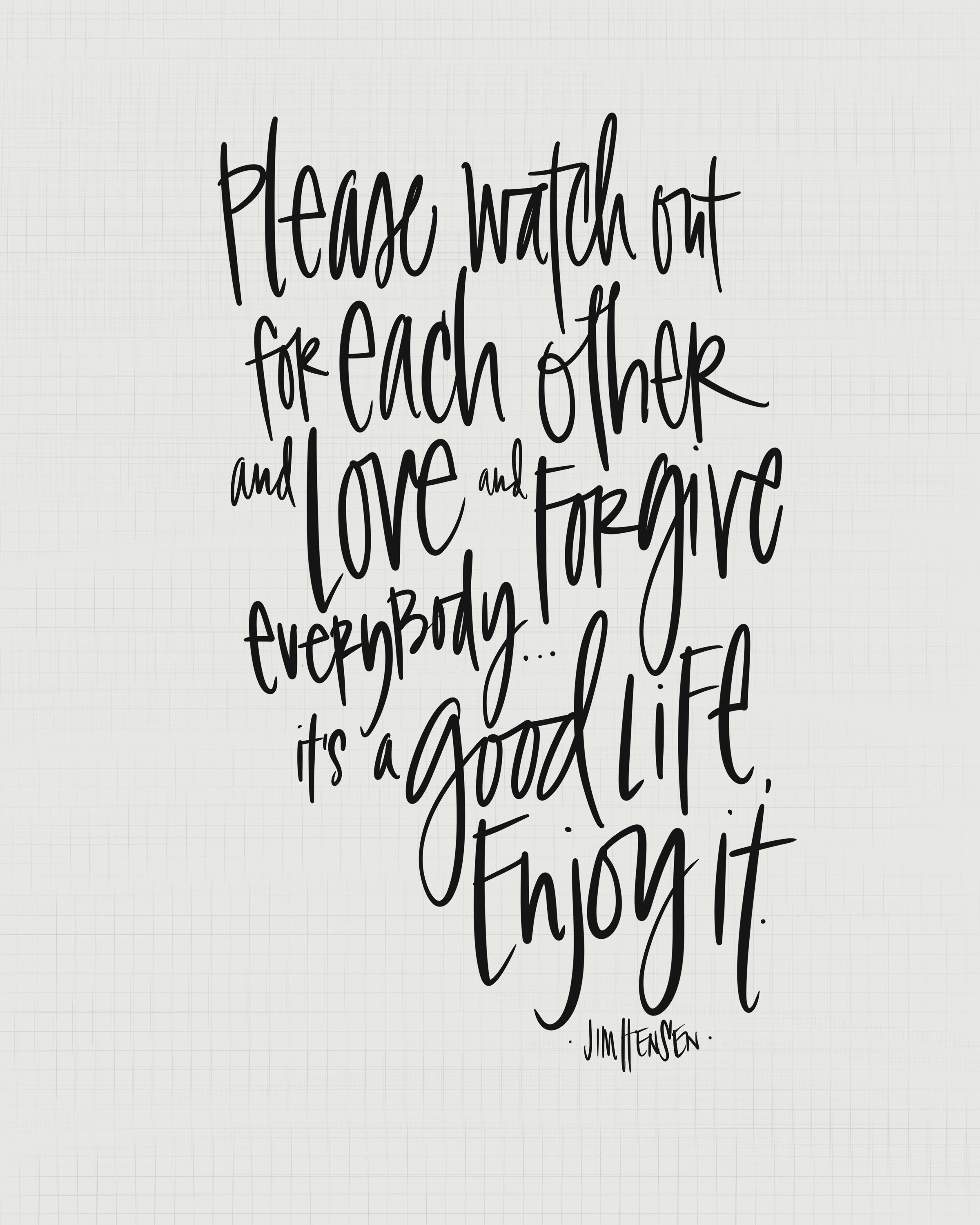 Its a Good Life Hand Lettered Print Hand Lettered Quote Love and Life ...
