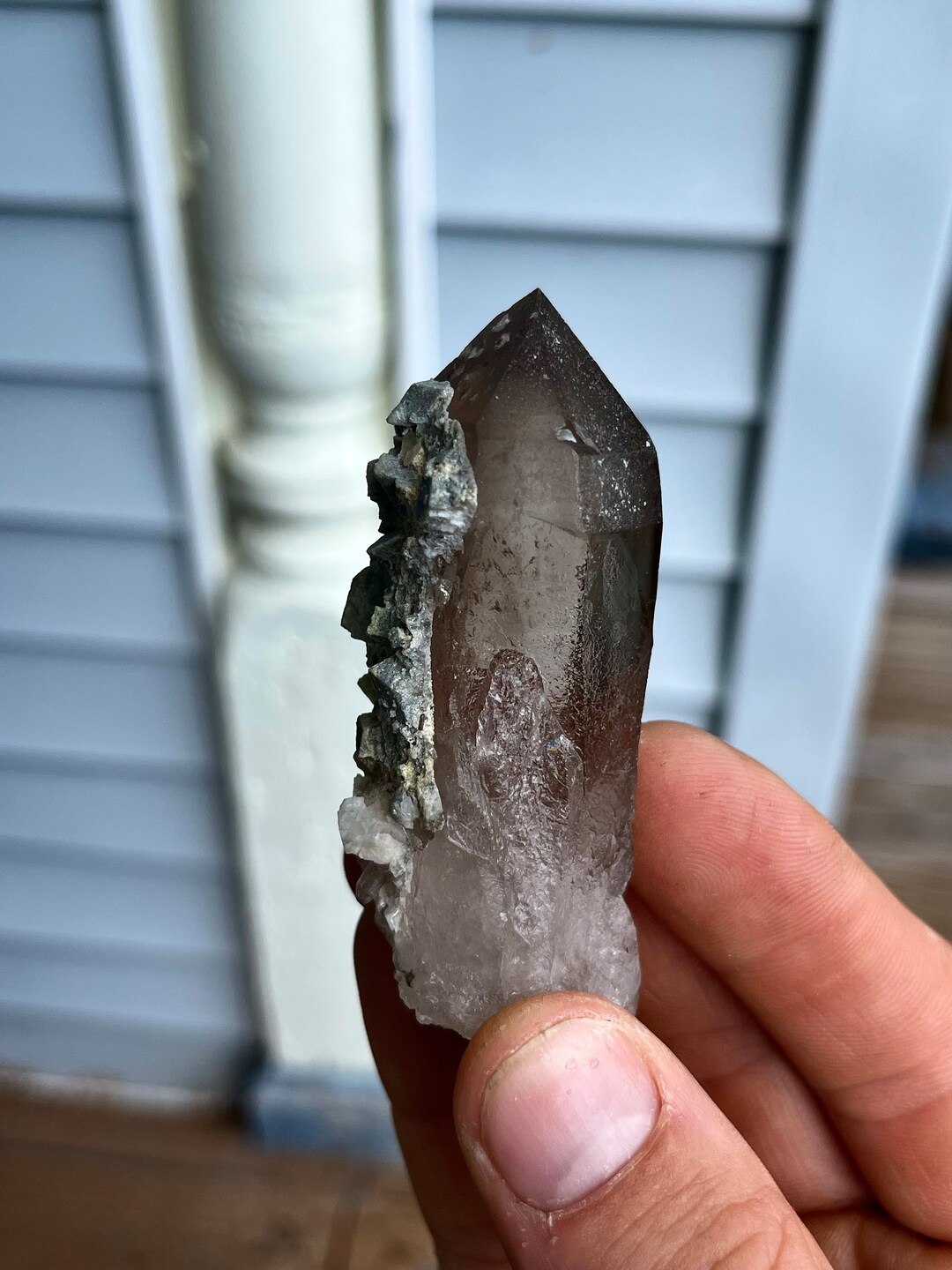 CA, USA, Top Quality Gemmy Smoky Quartz With Chlorite Coated Adularia ...
