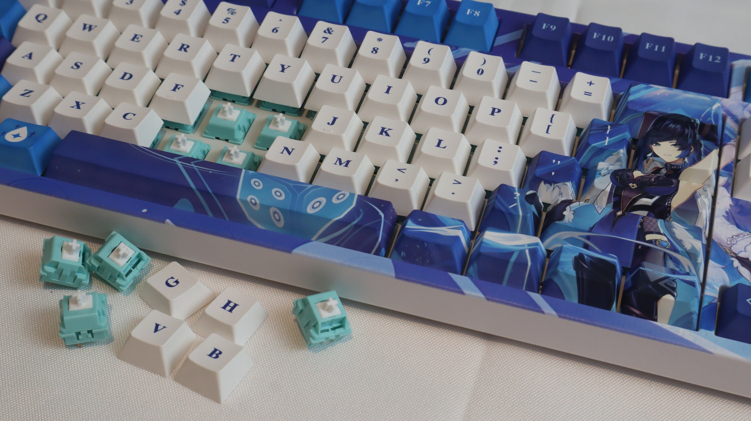 JIYUE 104 Keyboard Yelan Themed Keyboard and KTT Mint Switches - Etsy