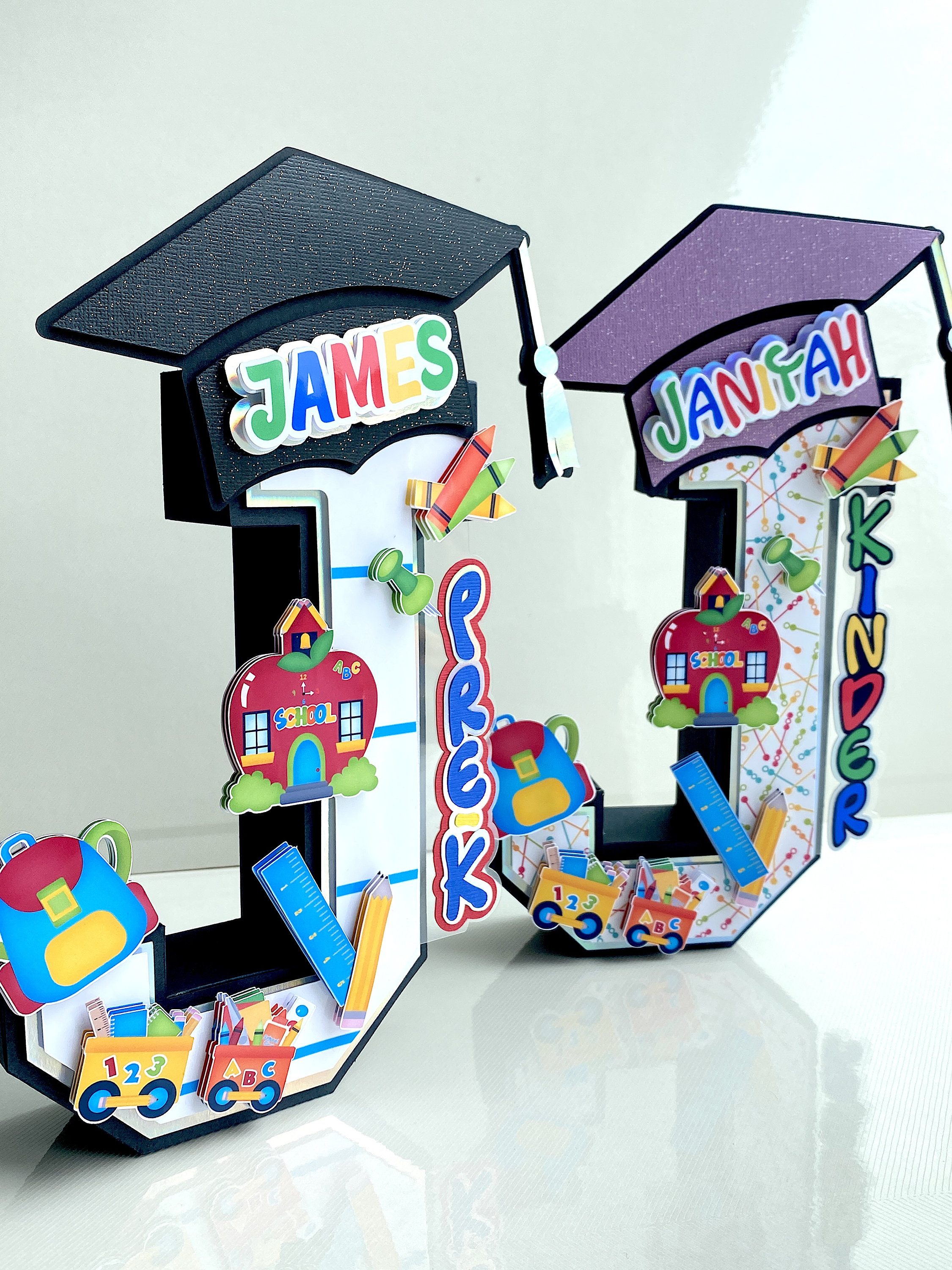 3D Graduation Letter Decor, Pre-k Kinder Party, Custom Name, 2026 ...