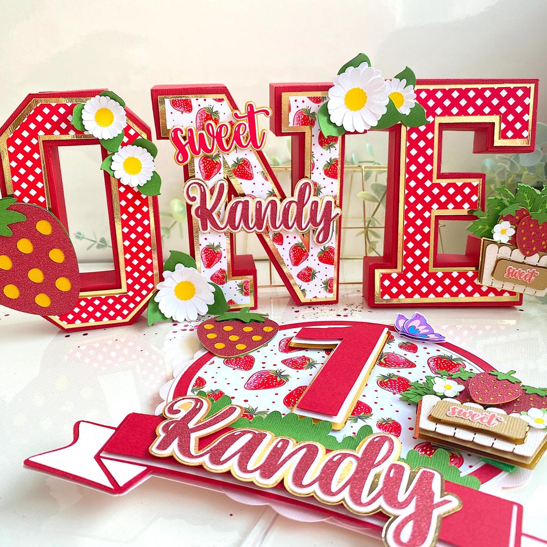 Strawberry 3D Letters, Strawberry Banner, Strawberry Party Decor ...