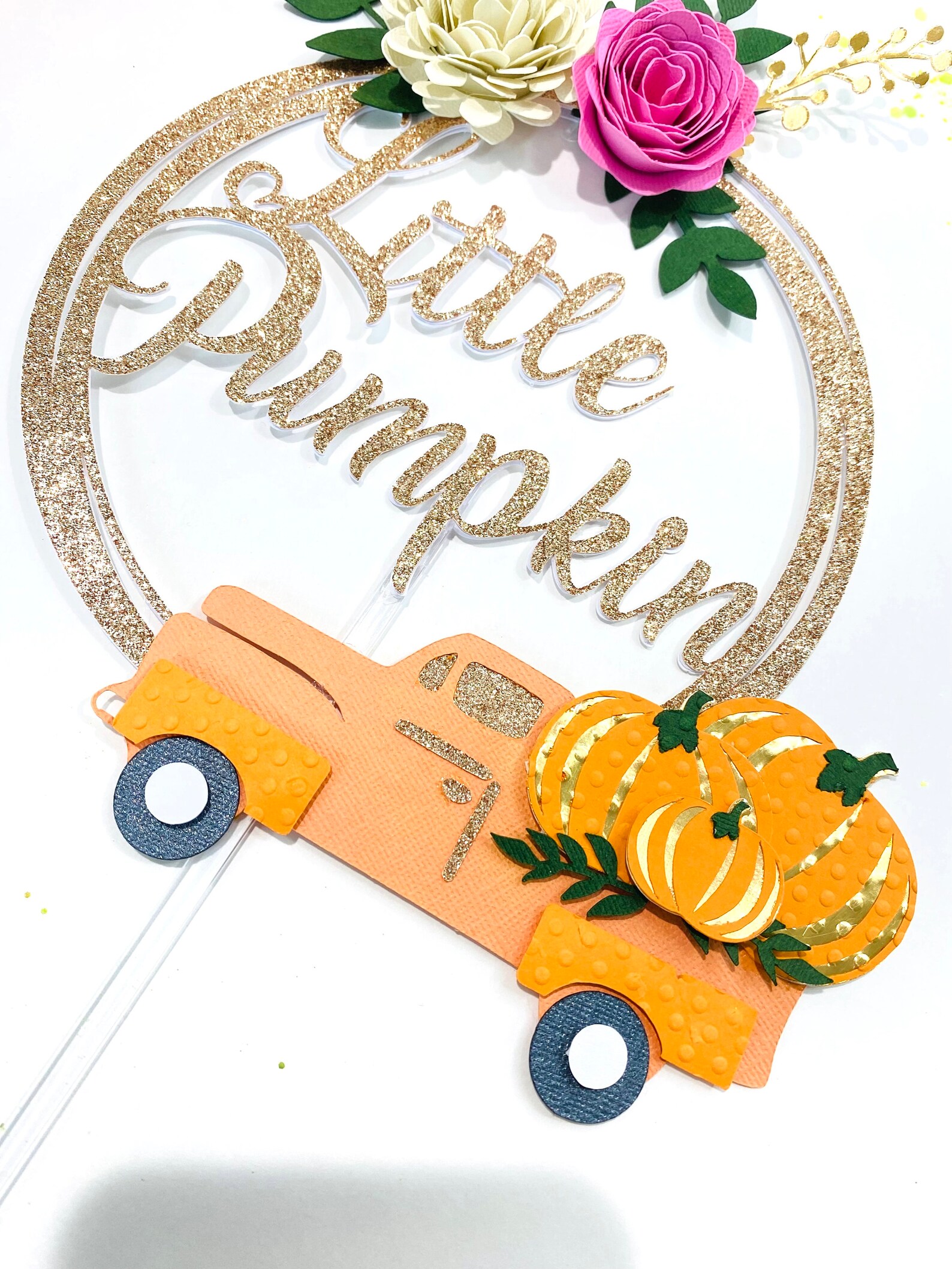 Little Pumpkin Cake Topper, Pumpkin Truck Cake Topper, Little Pumpkin ...