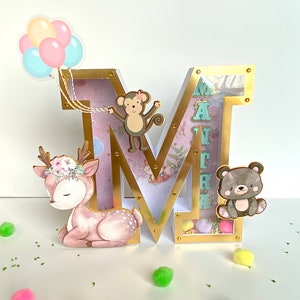 Woodland 3D Letters, Customized 3d Letter, Cardstock Letters, Party ...