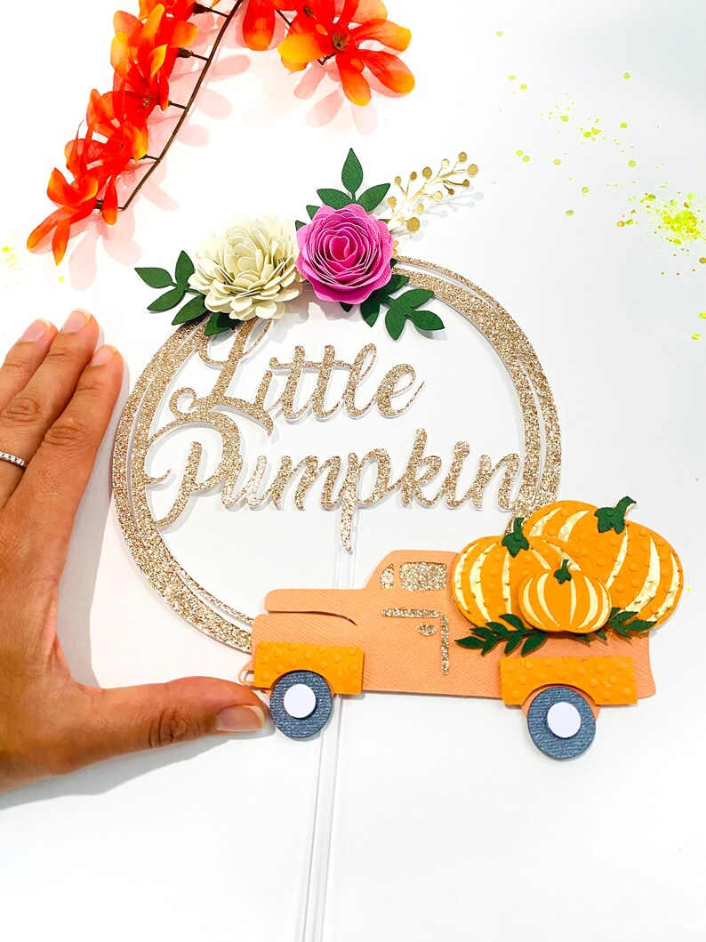 Little Pumpkin Cake Topper, Pumpkin Truck Cake Topper, Little Pumpkin ...