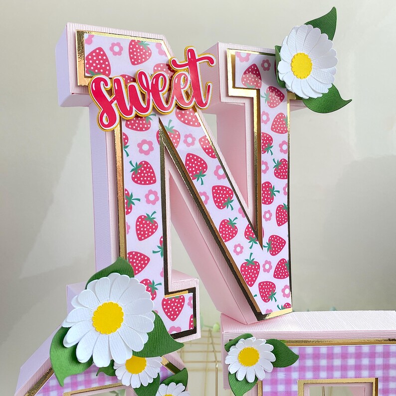 Strawberry 3D Letters, Strawberry Banner, Strawberry Party Decor ...