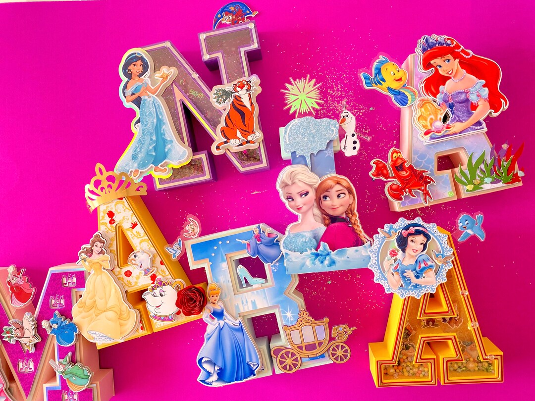 3D LETTERS PRINCESS Princess Party Decorations 3d Shaker - Etsy