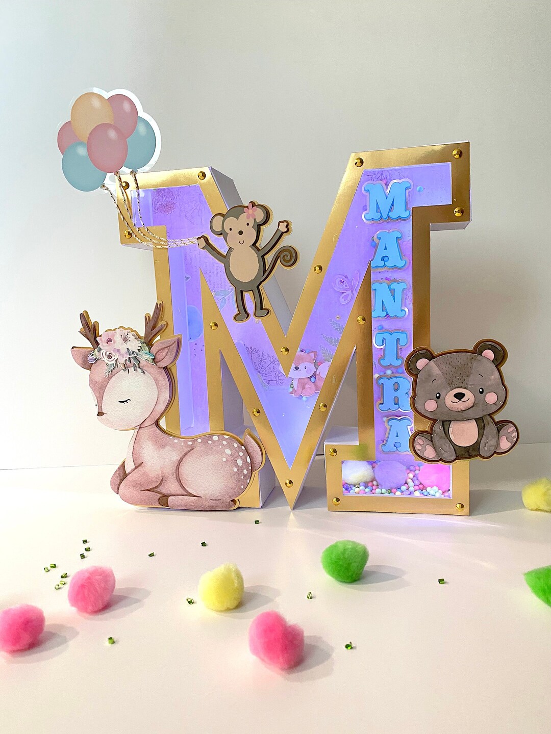 Woodland 3D Letters, Customized 3d Letter, Cardstock Letters, Party ...