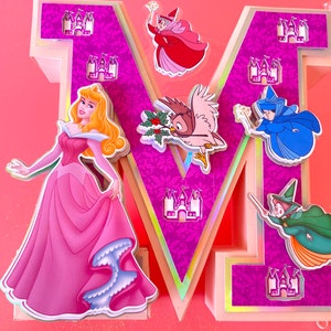 Princess 3D Letter, Party Decor, Custom Name Initial - Etsy