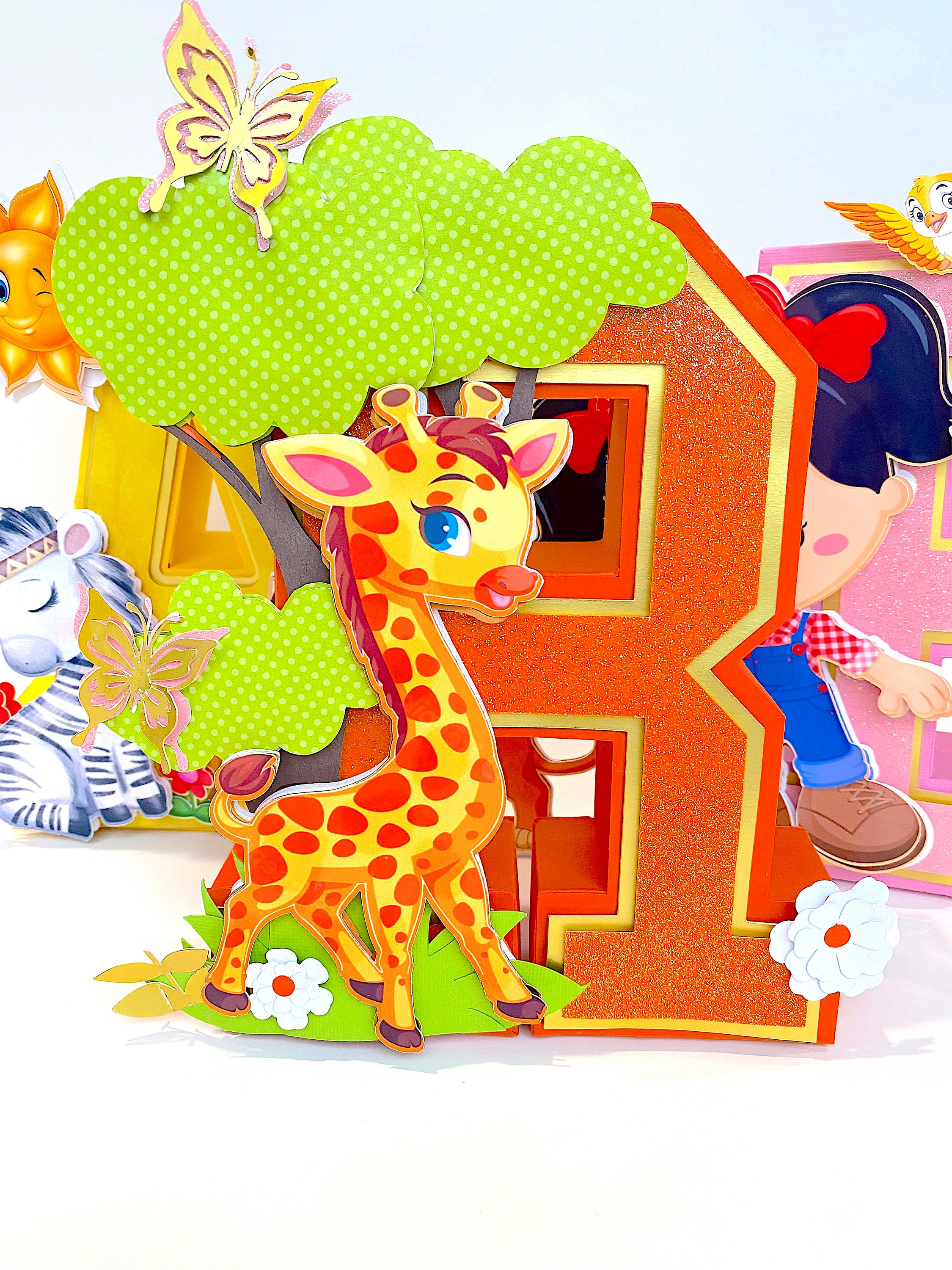 SAFARI 3D LETTERS, Wild One Party Decor, Customize Letters, Safari ...