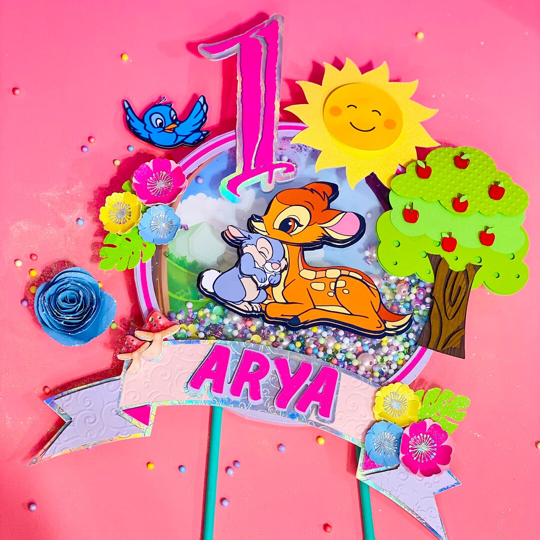 CAKE TOPPER BAMBI Shaker, Bambi Birthday, Bambi Party Decor, Bambi 1st ...