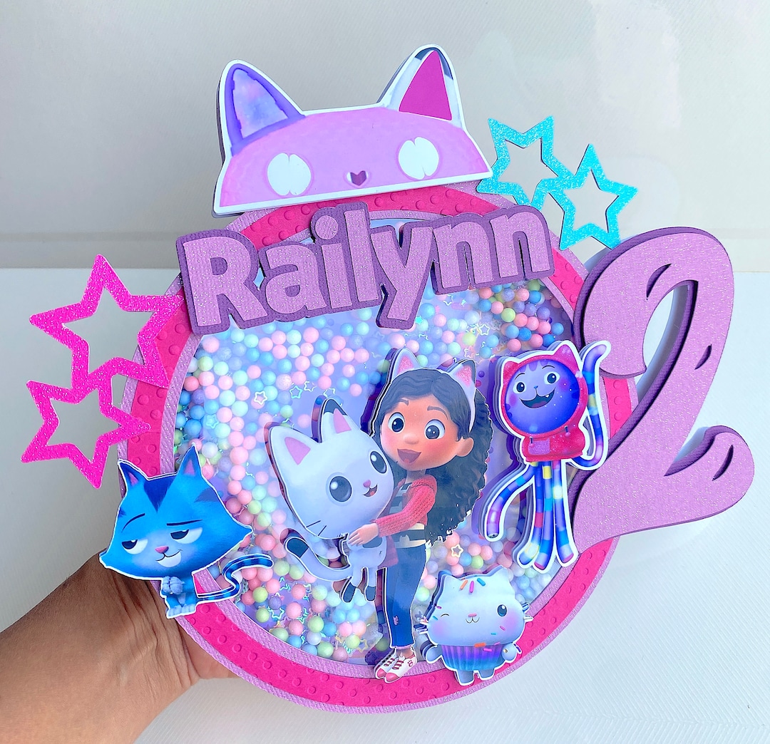 Gabbys Dollhouse Inspired Cake Topper, Gabby Dollhouse Shaker With ...