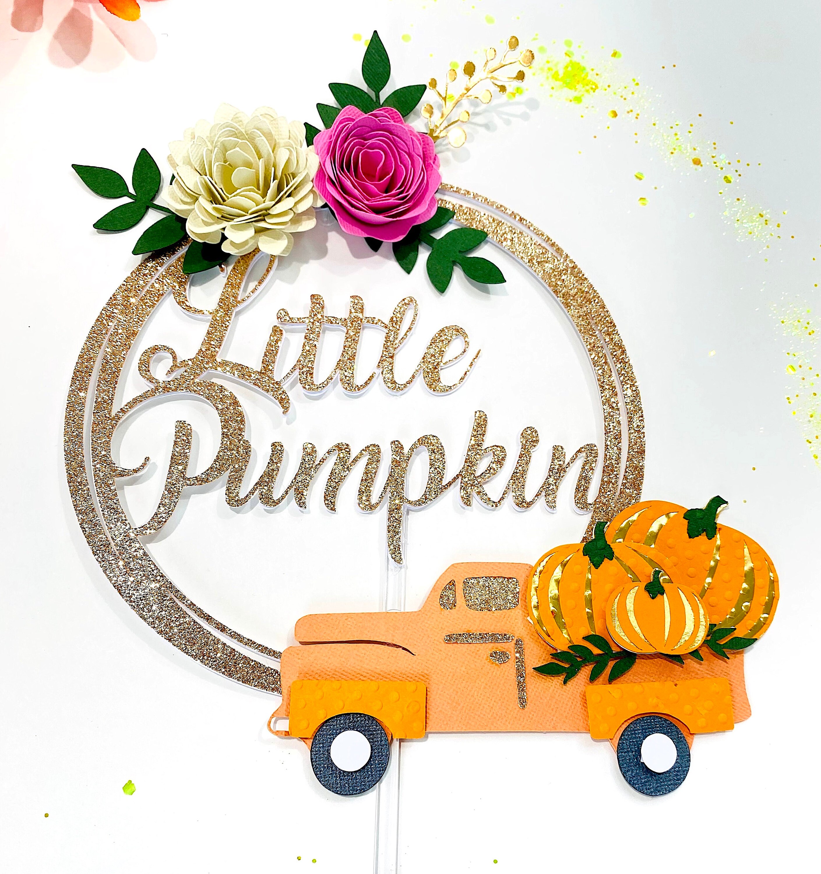 Little Pumpkin Cake Topper, Pumpkin Truck Cake Topper, Little Pumpkin ...