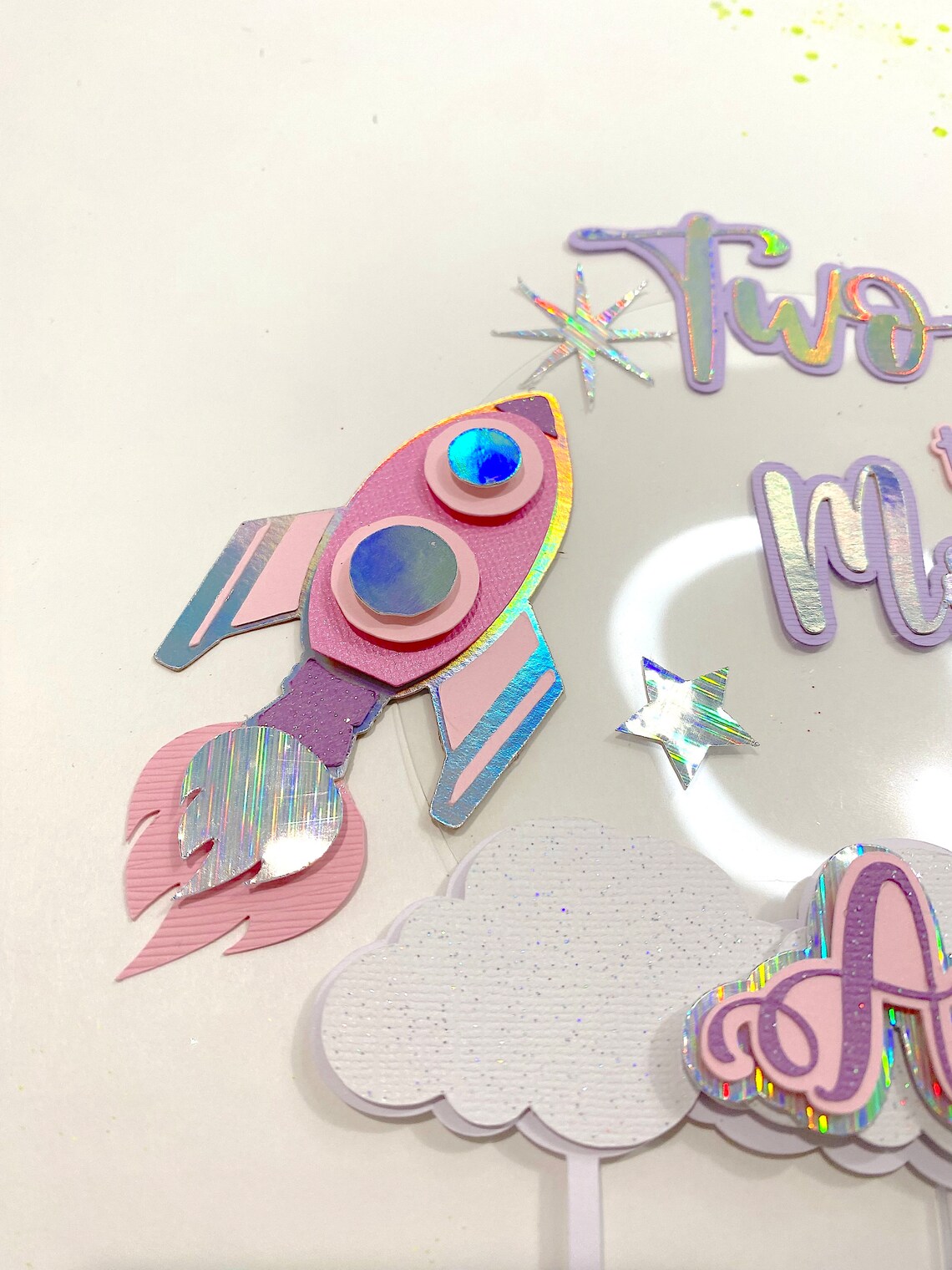 Two the Moon Cake Topper Space Cake Topper Astronaut Cake - Etsy