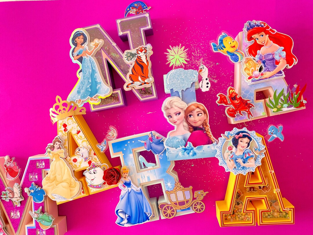 Princess 3D Letter, Party Decor, Custom Name Initial - Etsy