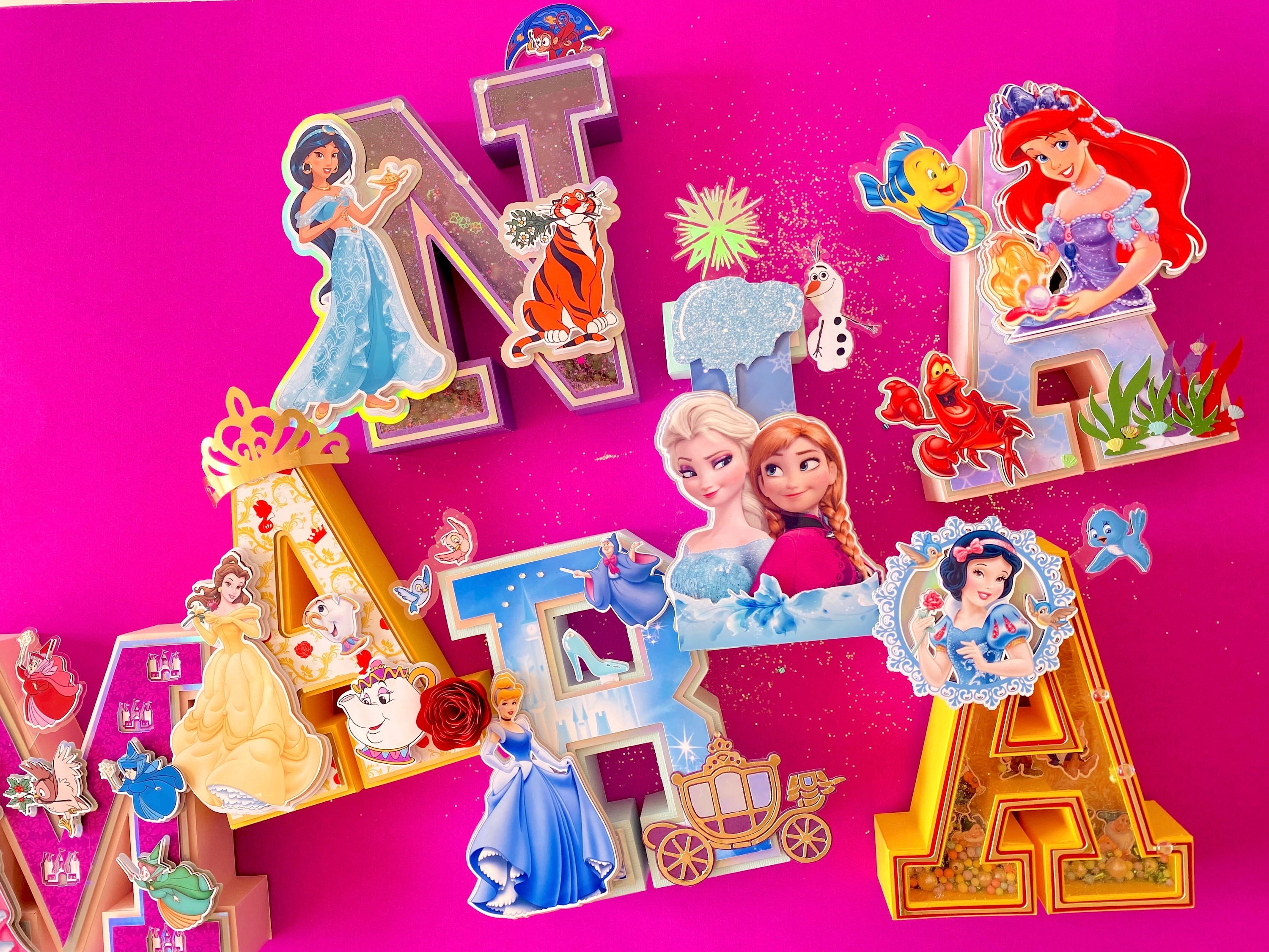 Princess 3D Letters, Princess Party Theme, Girl Party Decorations ...