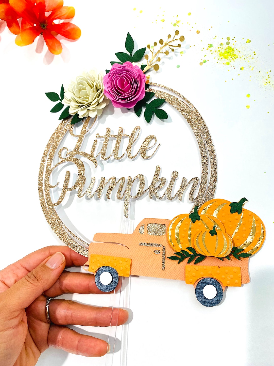 Little Pumpkin Cake Topper, Pumpkin Truck Cake Topper, Little Pumpkin ...