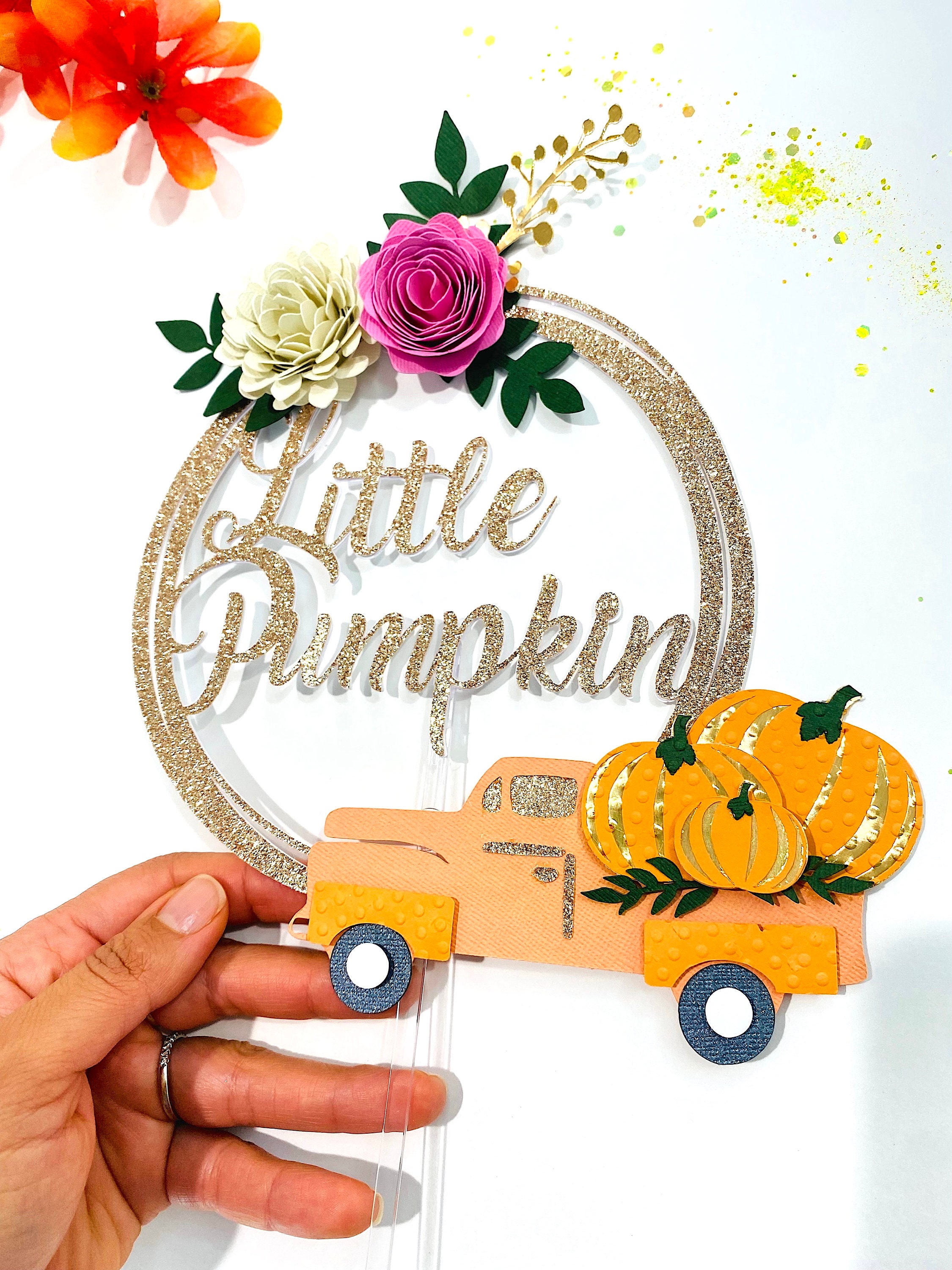 Little Pumpkin Cake Topper, Pumpkin Truck Cake Topper, Little Pumpkin ...