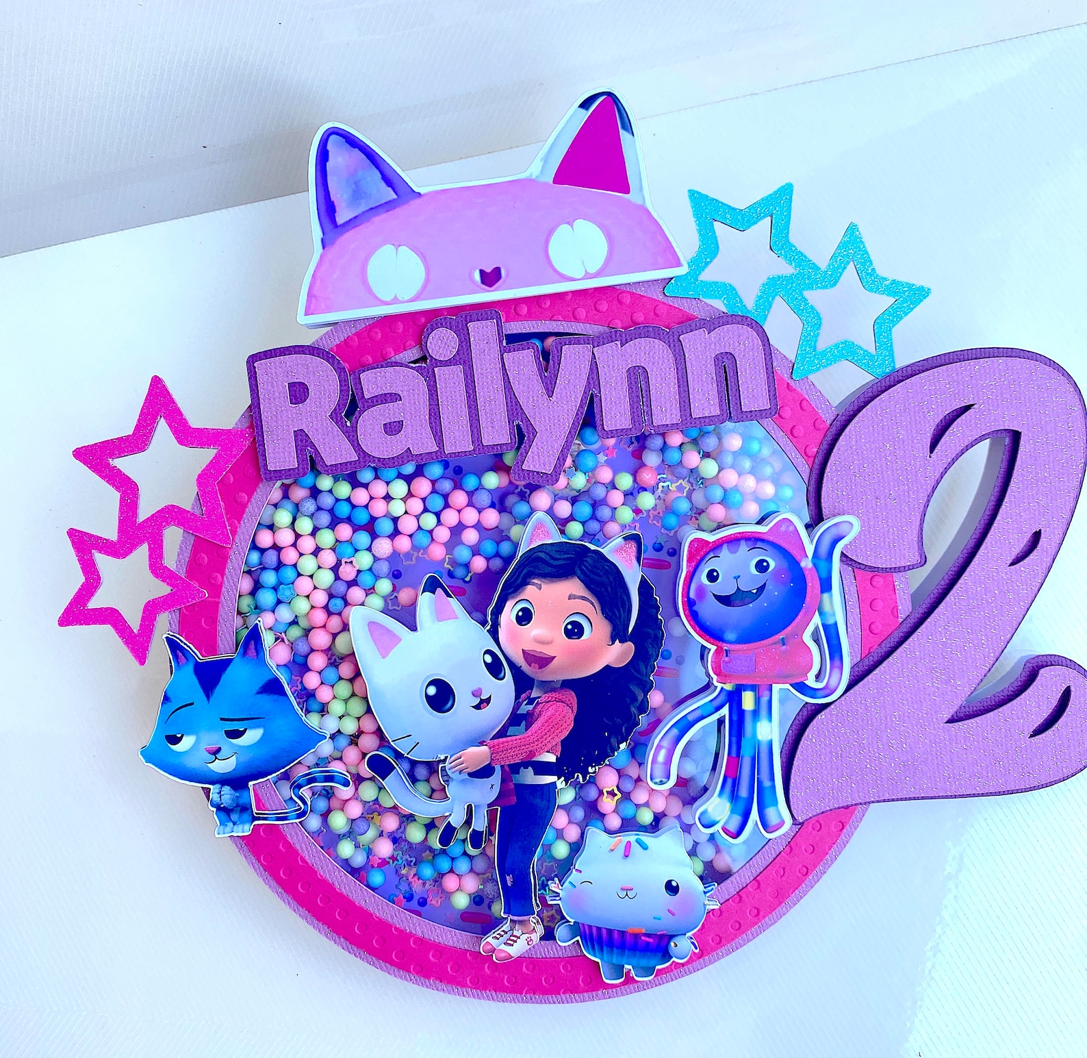 Gabbys Dollhouse Inspired Cake Topper, Gabby Dollhouse Shaker With ...