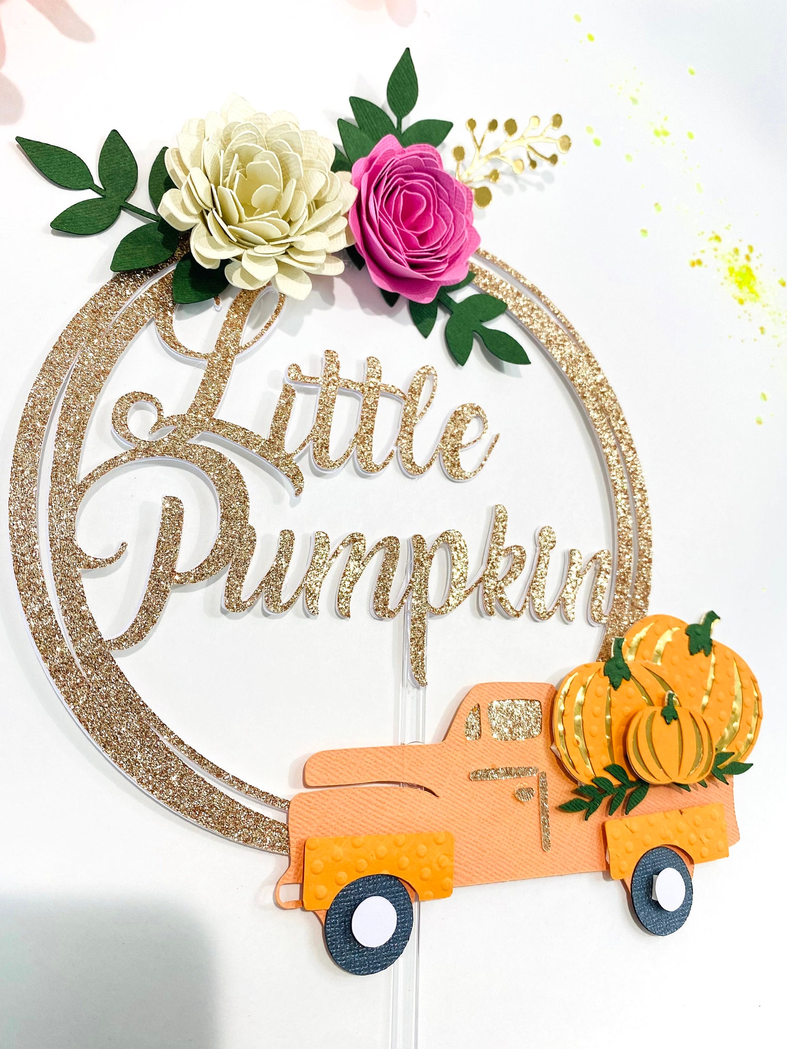 Little Pumpkin Cake Topper, Pumpkin Truck Cake Topper, Little Pumpkin ...