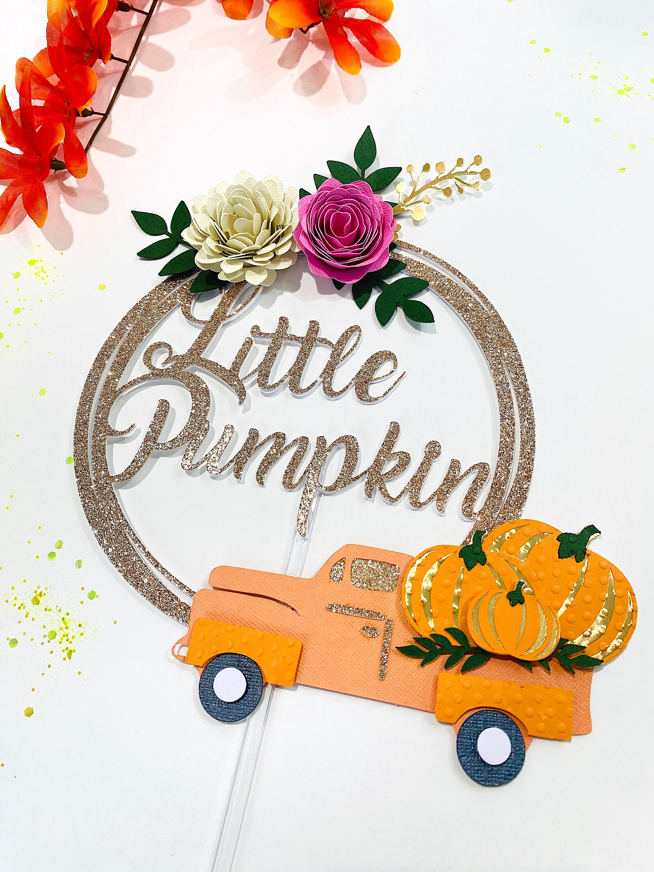 Little Pumpkin Cake Topper, Pumpkin Truck Cake Topper, Little Pumpkin ...
