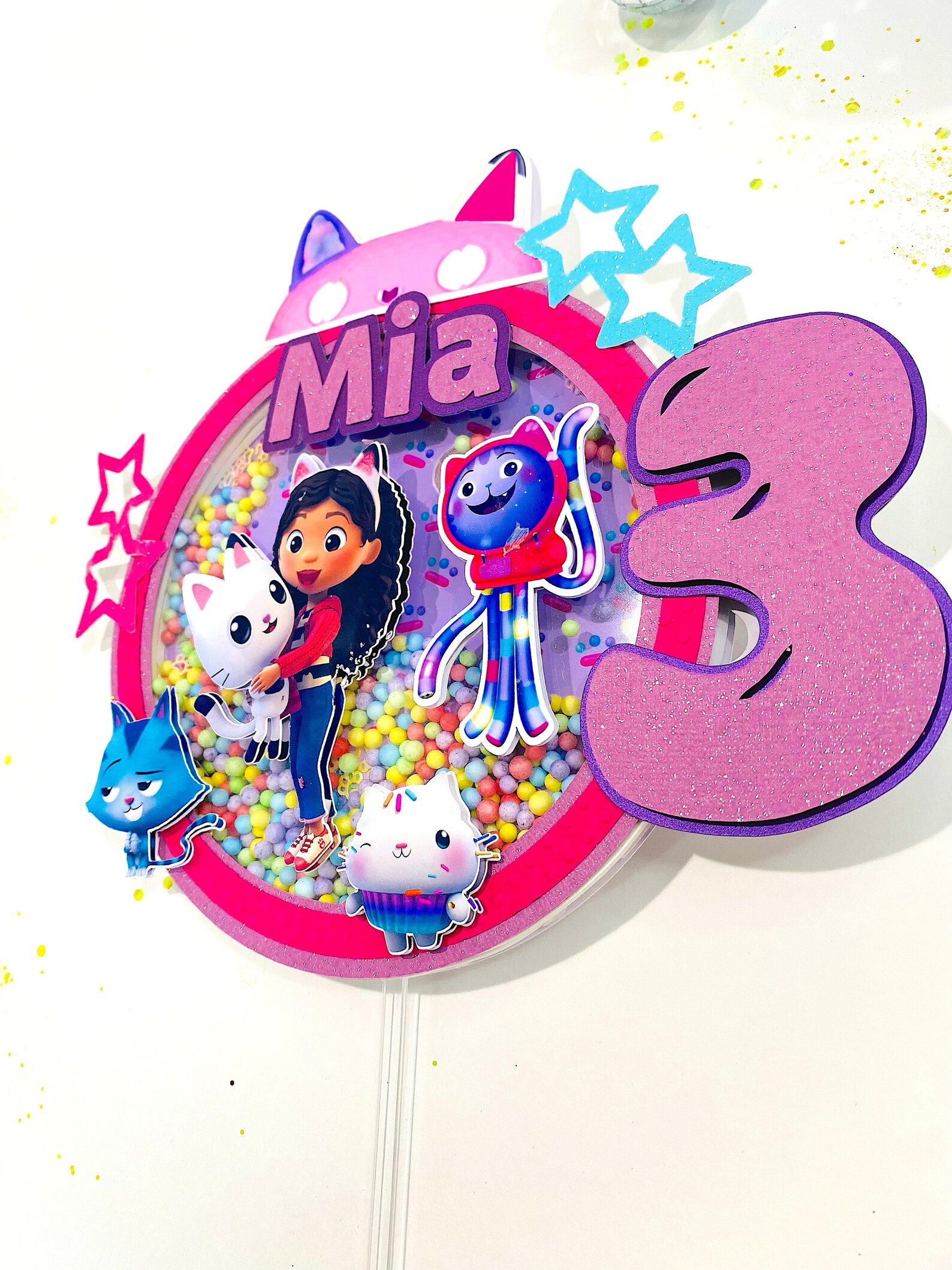 Gabbys Dollhouse Inspired Cake Topper, Gabby Dollhouse Shaker With ...