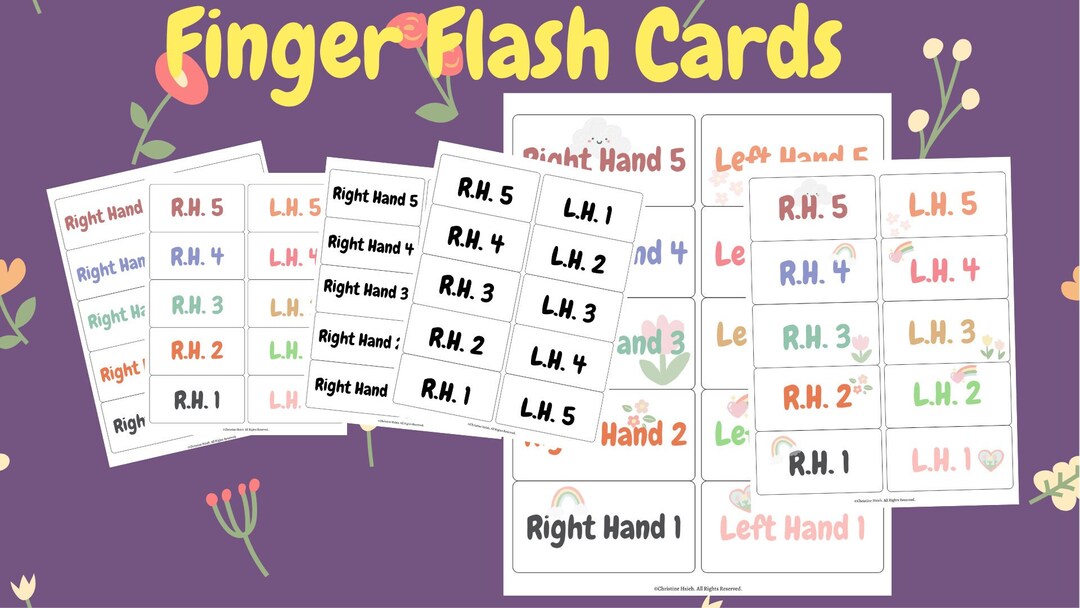 Finger Flash Cards I Finger Number Exercise - Etsy