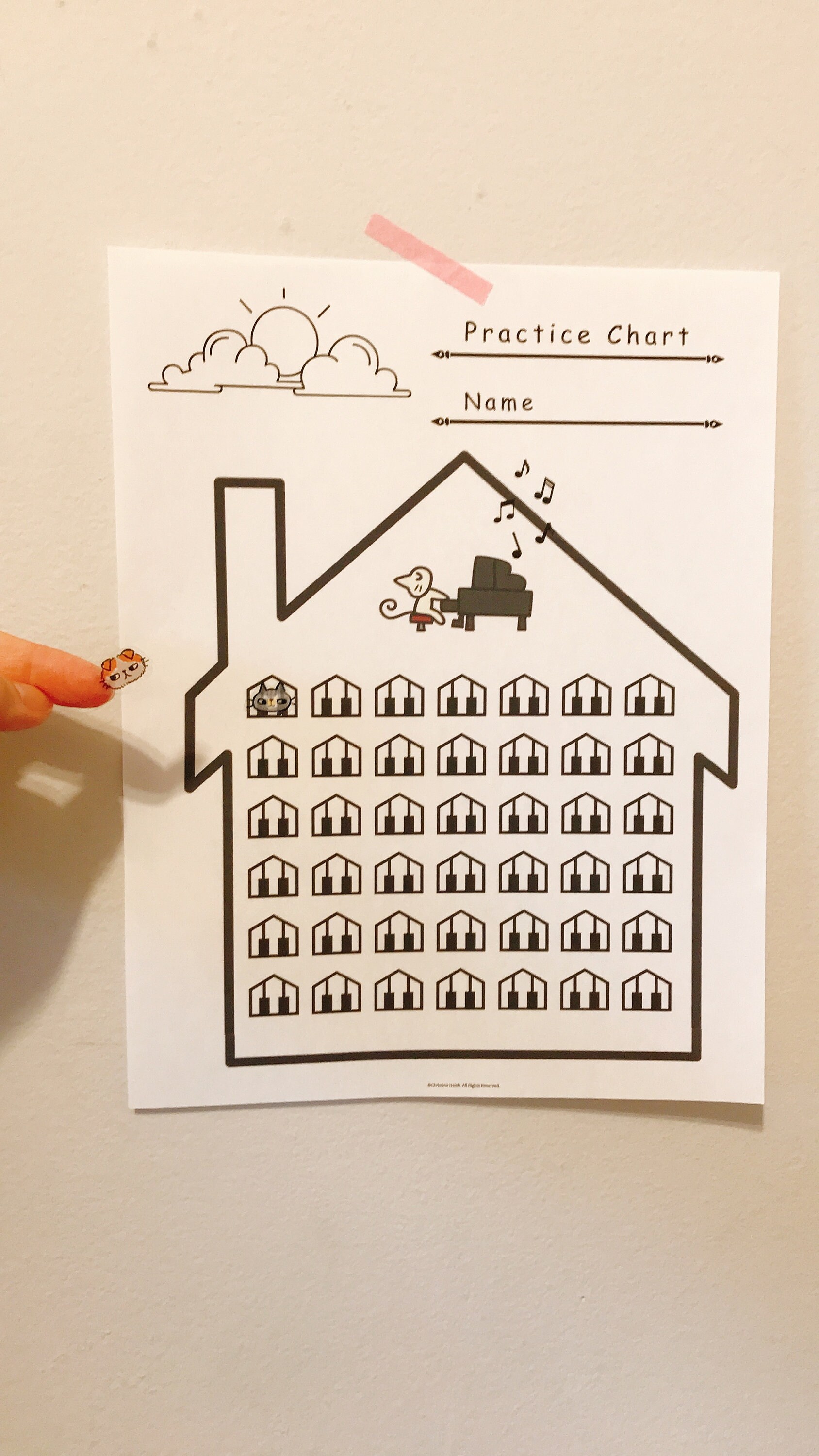 Piano Practice Chart I Accomplishment I Instant Download - Etsy